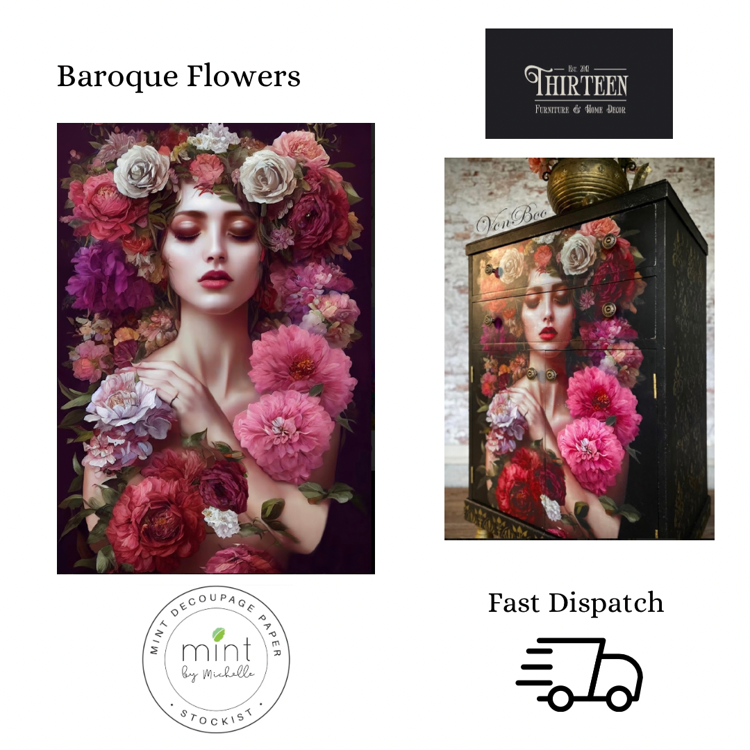 Baroque Flowers Decoupage Paper, MINT By Michelle Decoupage Papers for ...