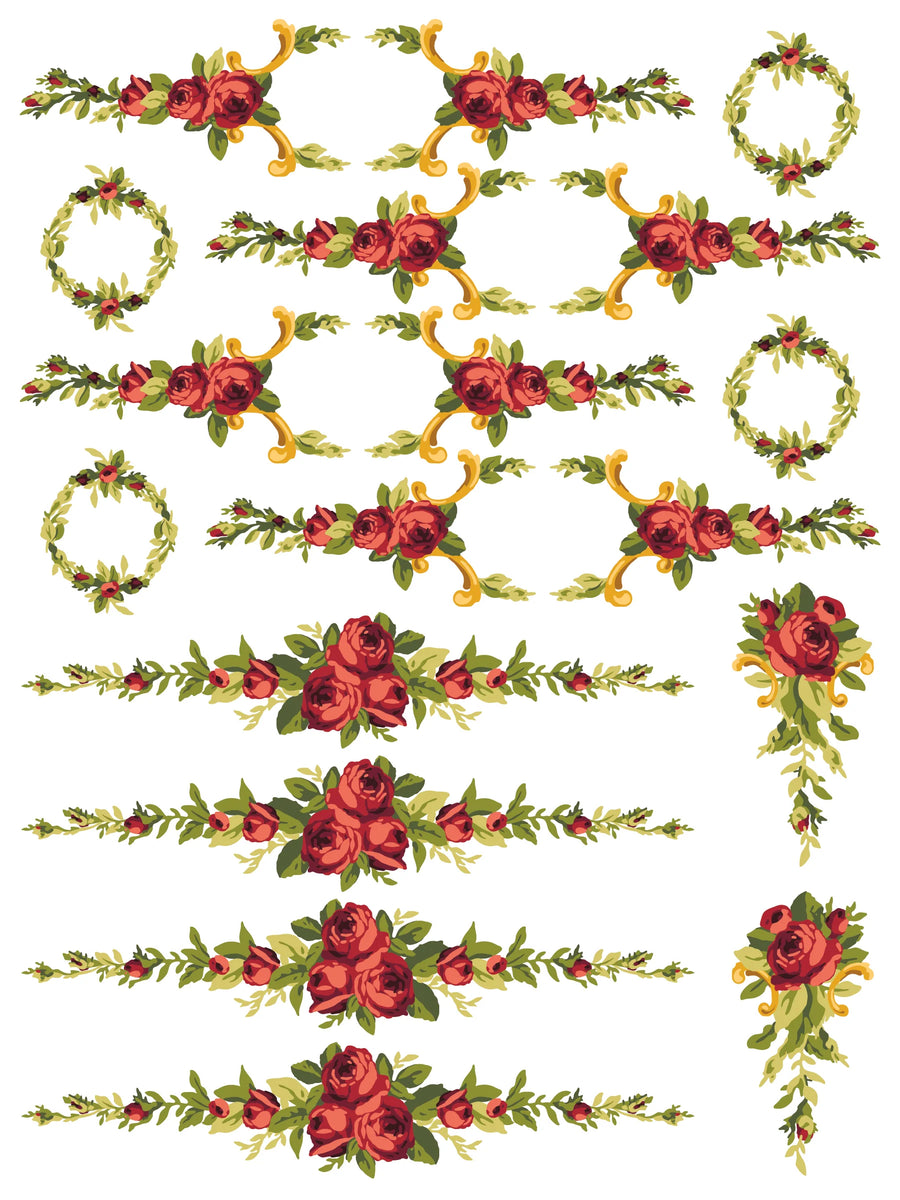 Petite Fleur Red IOD Paint Inlay - Iron Orchid Designs – Thirteen ...